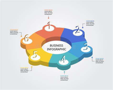 Circle Template For Infographic For Presentation For 6 Element Stock Vector Illustration Of