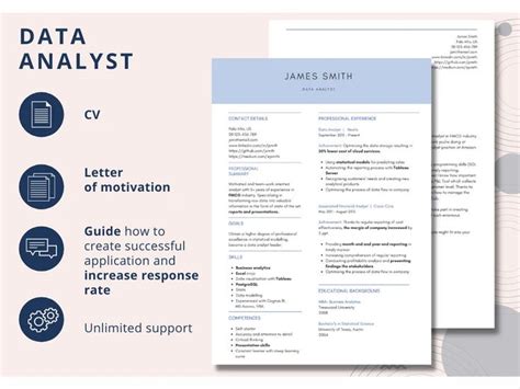 Data Analyst Cv Template Modern Cv Template Professional Cv