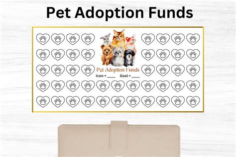 A6 Pet Adoption Tracker Printable Digital Download Money Saving