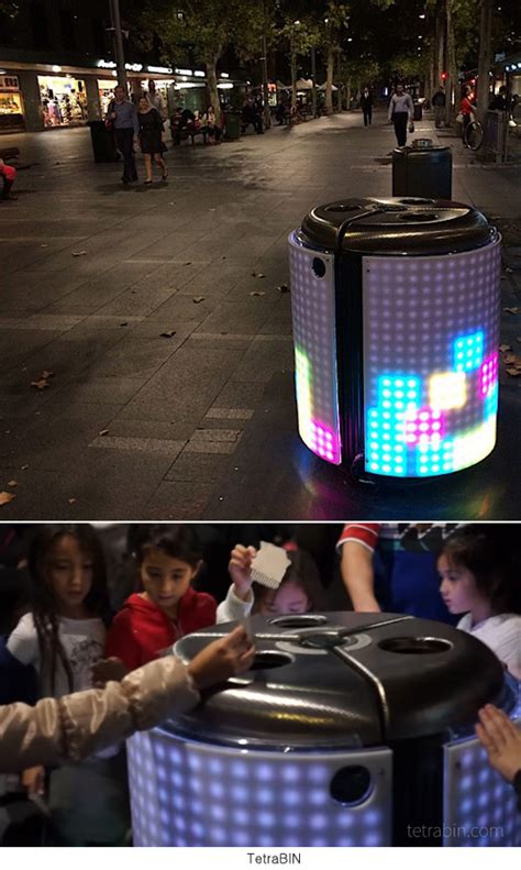 쓰레기를 넣으면 테트리스 게임을 할 수 있는 신박한 쓰레기통 사진2장 포스트쉐어