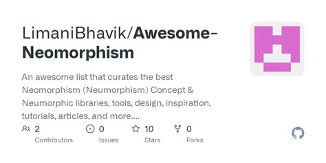 Github Limanibhavikawesome Neomorphism An Awesome List That Curates The Best Neomorphism