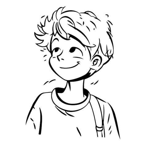 Premium Vector Portrait Of A Smiling Red Haired Boy Vector Illustration