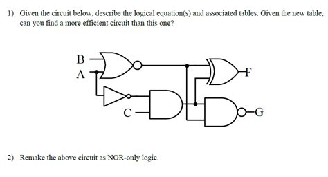 Solved Given The Circuit Below Describe The Logical