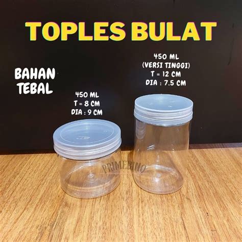 Jual Toples Plastik 450 Ml Toples Bulat Bening Toples Kue Kering