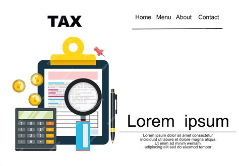 세무 회계 예산 계산 평면 디자인 벡터 일러스트 레이 션 프리미엄 벡터