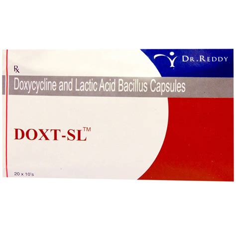 Doxt Sl Doxycycline Lactic Acid Bacillus Capsules Dr Reddys Prescription Rs 71 43 Blister
