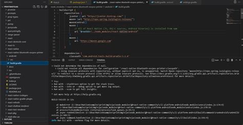 Could Not Resolve All Dependencies For Configuration React Native Bluetooth Printerclasspath