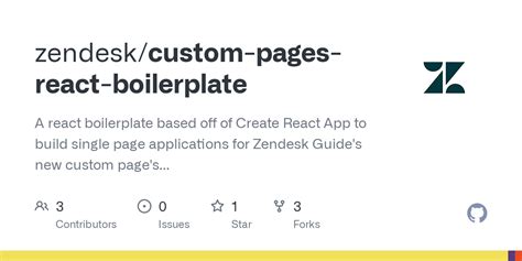 Github Zendeskcustom Pages React Boilerplate A React Boilerplate