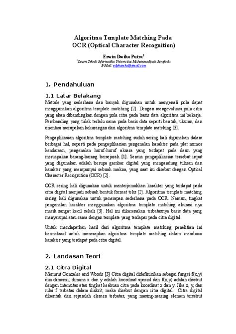 Doc Algoritma Template Matching Pada Ocr Optical Character Recognition