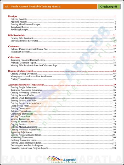 Ar Oracle Account Receivable Training Manual Pdf Pdf Receipt Financial Transaction
