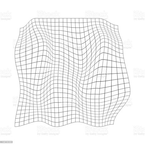 Distorted Grid Surface Mesh Warp Texture Curvatured Net Checkered Pattern Deformation Bented