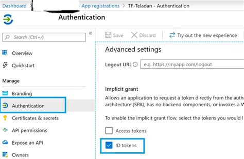 Azure Active Directory Aadsts Response Type Id Token Is Not Enabled For The
