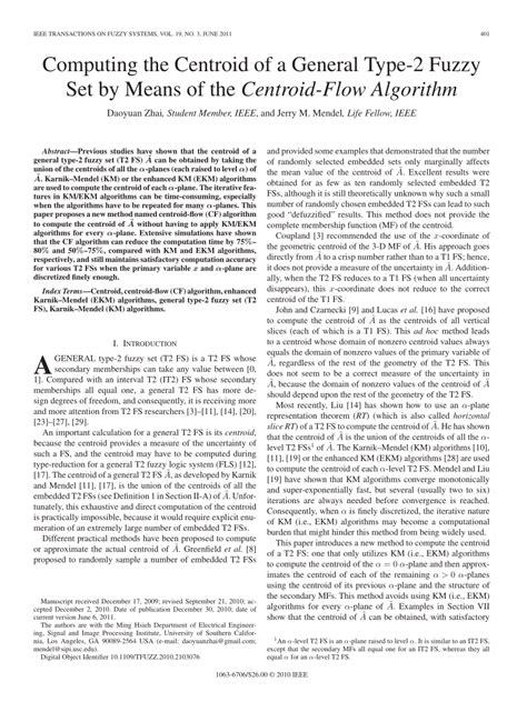 Pdf Computing The Centroid Of A General Type 2 Fuzzy Set By Means Of
