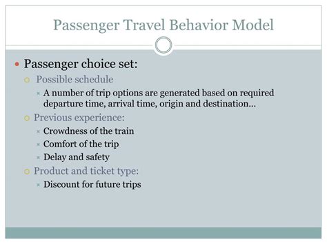 Ppt Passenger Travel Behavior Model In Railway Network Simulation Powerpoint Presentation Id
