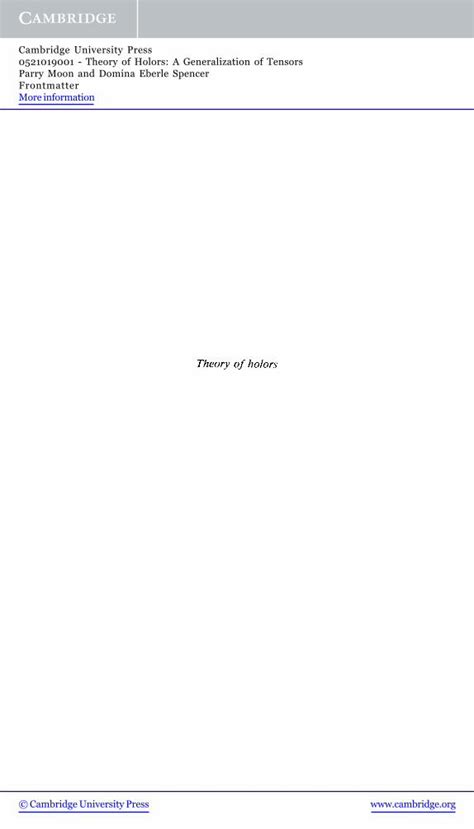 Pdf Theory Of Holors A Generalization Of Tensors › Product › 0521019001 Theory Of Holors