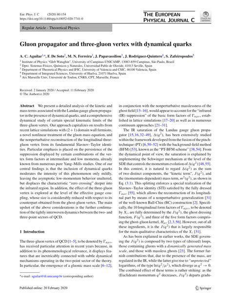 Pdf Gluon Propagator And Three Gluon Vertex With Dynamical Quarks