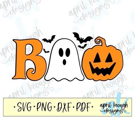 Boo Svg Png Boo Ghost Pumpkin Svg Png Whimsical Boo Clip Art Cute