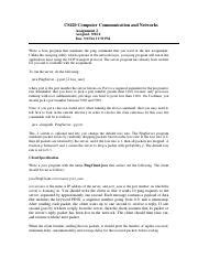 Assignment 2 CS420 Computer Communication And Networks Assignment 2 Assigned 9 8 16 Due 9 15