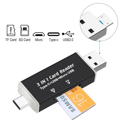 In USB Type C Micro USB OTG Card Reader Micro SD SDHC TF SD Card