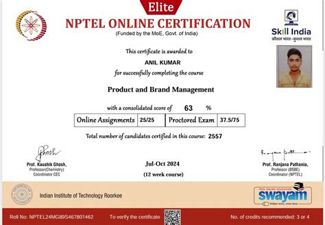 Anil Sisodiya On Linkedin Nptel Productmanagement Brandmanagement Learningjourney