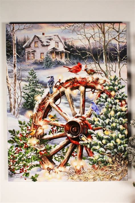Christmas In The Country Fully Illuminated Led Wall Art Glow Decor