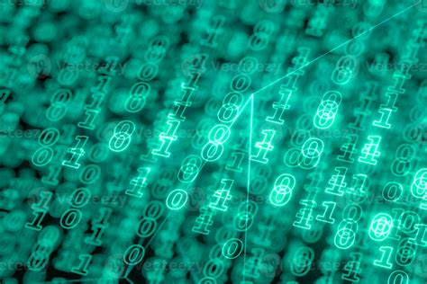Digital Binary Data And Streaming Binary Code Background 3d Rendering