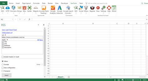 Rss Connector Extract Rss Feeds To Excel