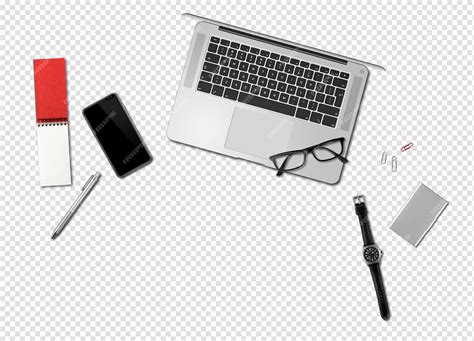 사무실 책상 이랑 평면도 투명 배경에 고립 프리미엄 Psd 파일