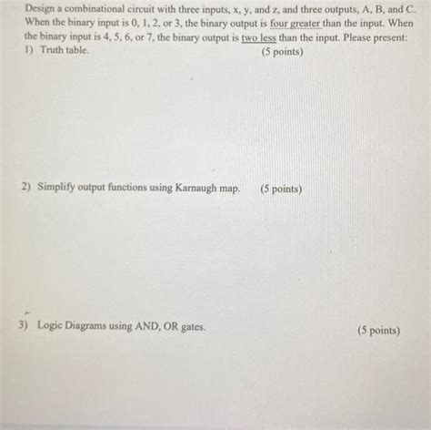 Solved Design A Combinational Circuit With Three Inputs X