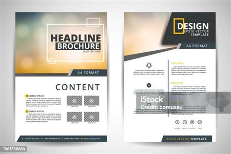 추상적인 벡터 현대 전단지 안내 책자 연간 보고서 Design 서식 파일 편지지 크기 A4 흰색 배경으로 전단지에 대한 스톡 벡터 아트 및 기타 이미지 Istock
