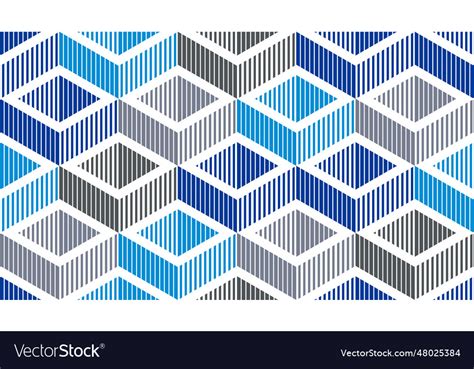 Seamless Isometric Lines Geometric Pattern 3d Vector Image