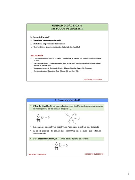 Tema 4 Kirchhoff Metanalis Dualitat Pdf Corriente Eléctrica