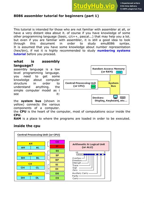 8086 Assembler Tutorial For Beginners Part 1 Pdf