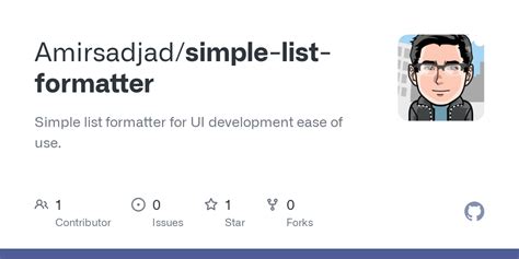 Github Amirsadjad Simple List Formatter Simple List Formatter For Ui