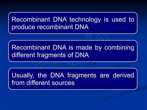 Recombinant Dna Technology Tools And Techniques Pptx