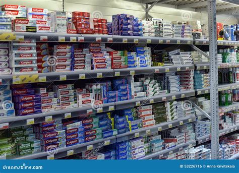 Toothpaste On The Supermarket Shelves Editorial Image Cartoondealer