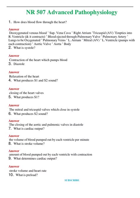 Nr 507 Bundle Advanced Pathophysiology Advanced Pathophysiology Final Exam A Exam With All