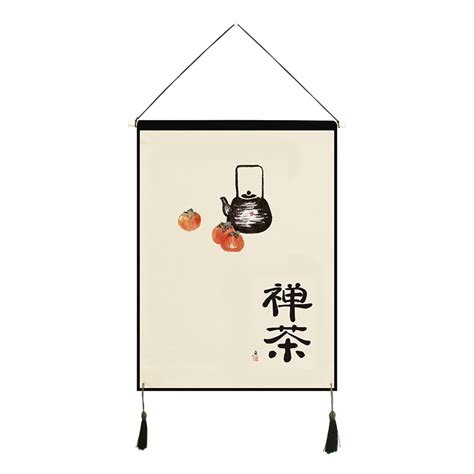 承颜新中式中国风挂画布艺装饰画背景布墙壁装饰电表箱遮挡来图定 虎窝淘