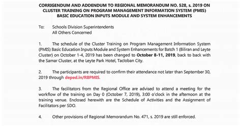 Ro8rms2019575 Corrigendum And Addendum To Regional Memorandum No