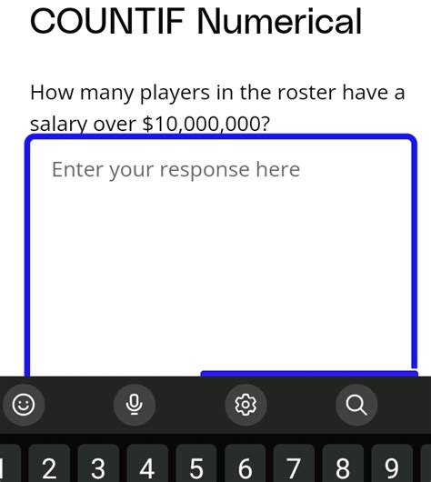 Countif Numerical How Many Players In The Studyx