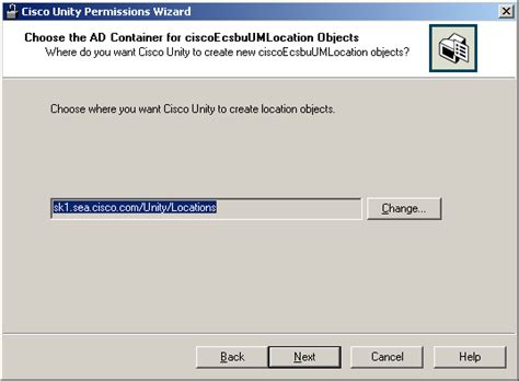 granting permissions with cisco unity 5 0 1 permissions wizard