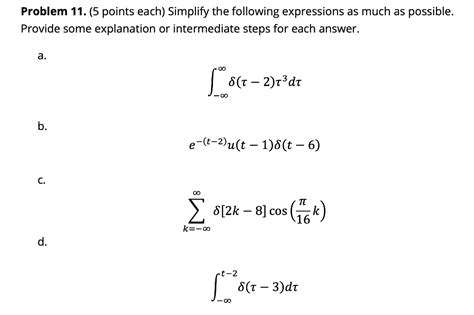 solved problem 11 5 points each simplify the following