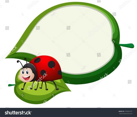 Border Template Ladybug On Leaf Illustration Stock Vector Royalty Free 759993157 Shutterstock