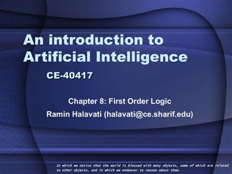 First Order Logic Ai Presentation