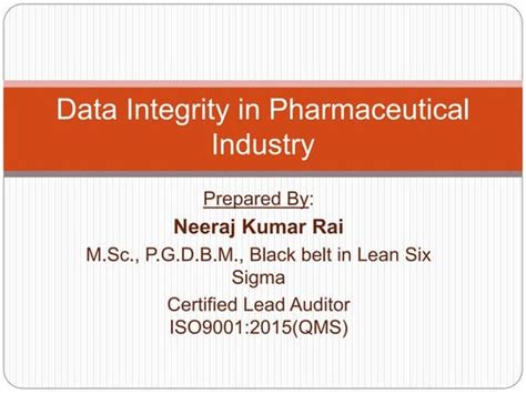 Data Integrity And Alcoa Pptx Databases Computer Software And