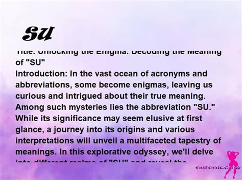 Meaning Of The Name Su
