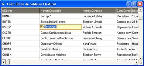Msflexgrid Cambiar El Color De Borde De La Celda