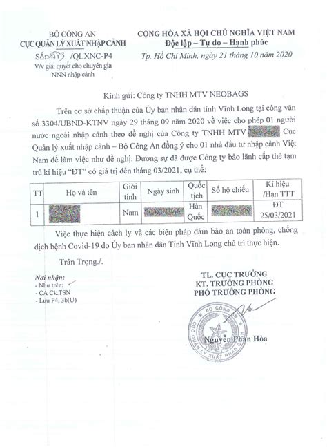 Thủ Tục Xin Công Văn Nhập Cảnh Việt Nam 2020 2021