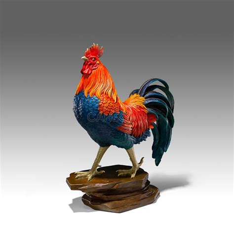 Tượng Đồng Con Gà Trống Cá Heo Decor
