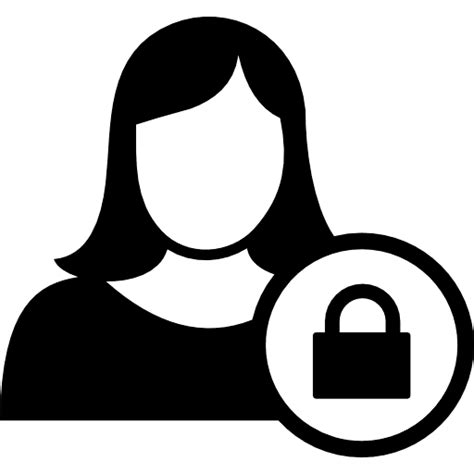 Lock User Female Icon SVG Vector PNG Free Download UXWing